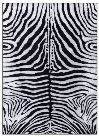 MIRO 51331.803 mycí kobereček Zebra protiskluz černý / bílá velikost 140x190 cm | krásné koberce cz