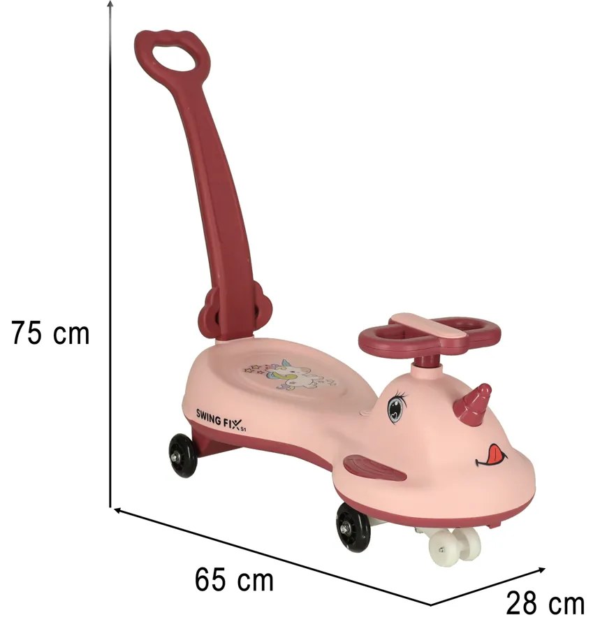 Creative Corner LED Swing FIX S1 gravitační koloběžka s rukojetí růžová max. 65 kg