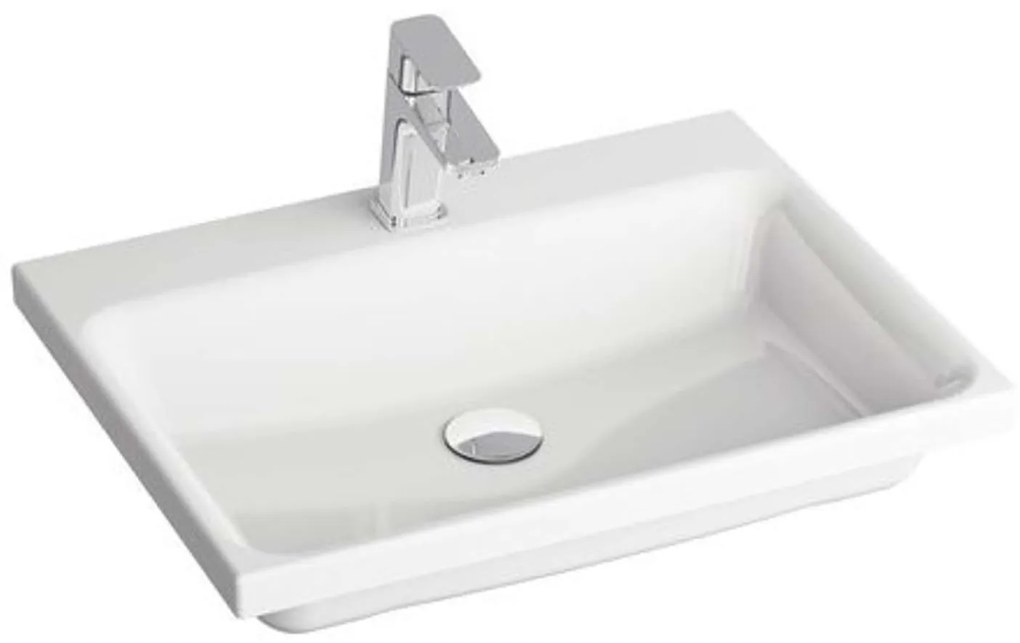 Ravak Comfort - Umyvadlo 60x46 cm, s 1 otvorem pro baterii, bílá XJX01260001