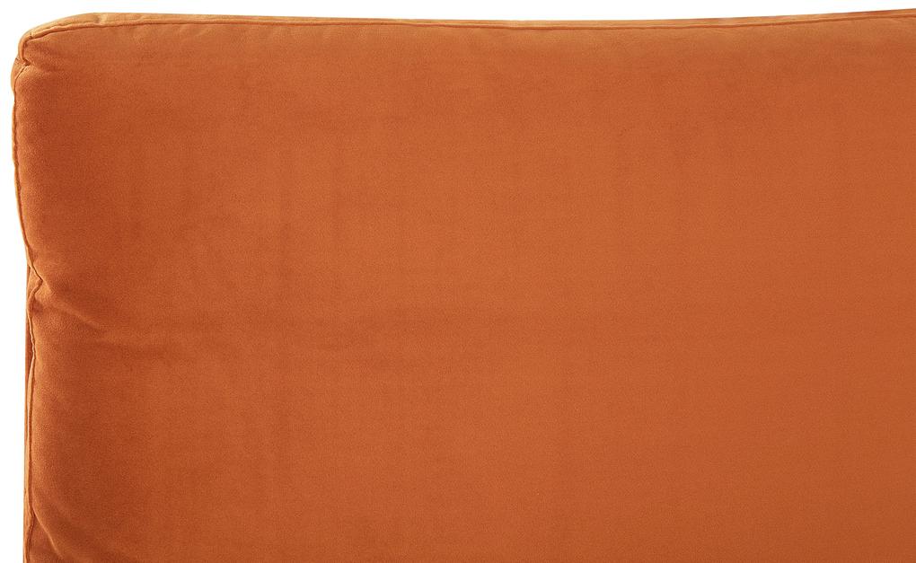 Sametová postel 160 x 200 cm oranžová MELLE Beliani