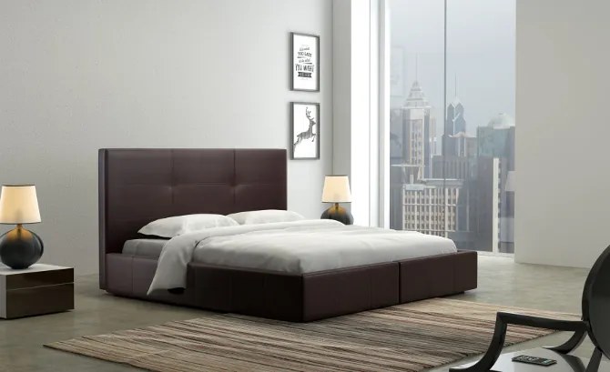 PYKA Kožená čalouněná postel OLIVER rozměry postele: 160 x 200