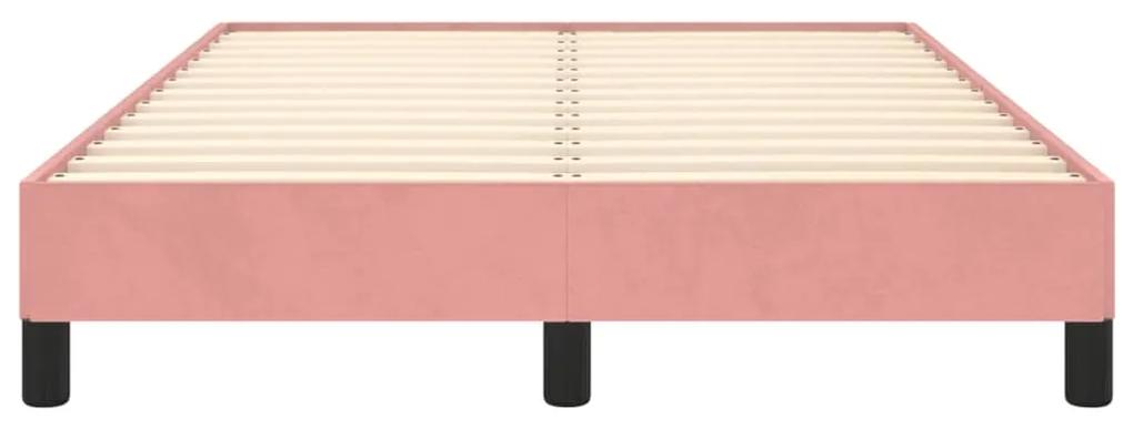 Rám postele růžový 120 x 190 cm samet - Default Title