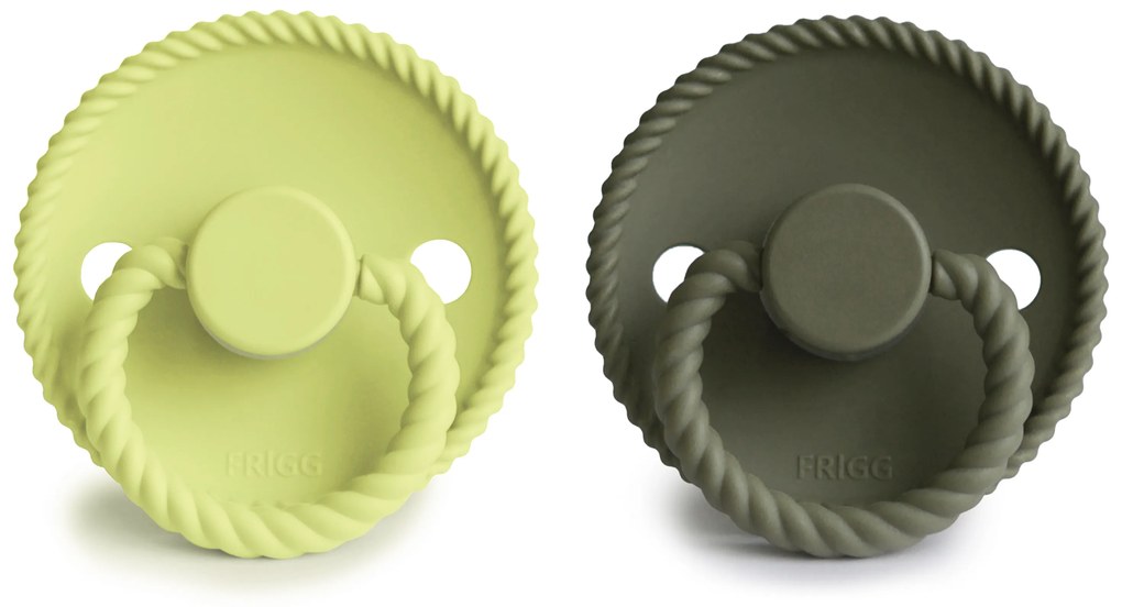 Frigg Dudlík Frigg Rope 2-pack silikon vel.2 Green Tea/Olive