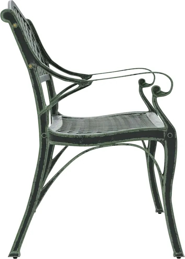 Zahradní lavice 102 cm litý hliník zelená 317745
