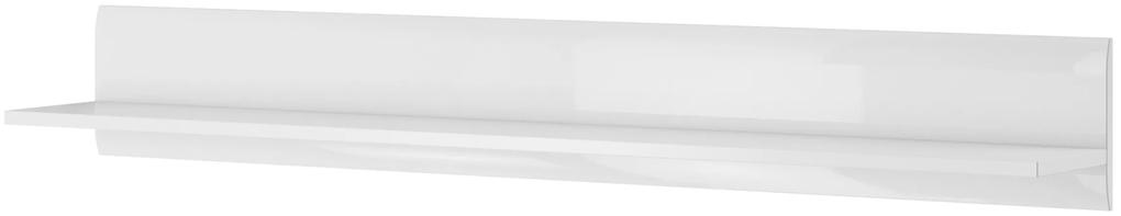 Polička 160 cm Tashia Typ 01 (bílá + vysoký lesk bílý). 1030193