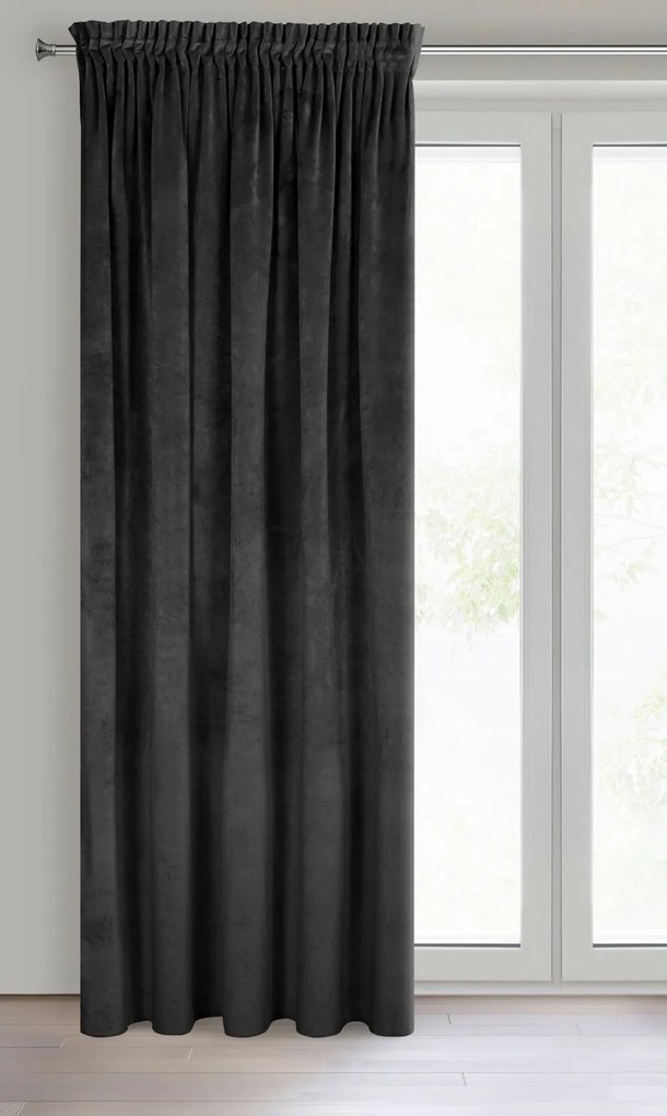 ZATEMŇOVACÍ ZÁVĚS NA PÁSCE RIA 140X270 CM ČERNÁ