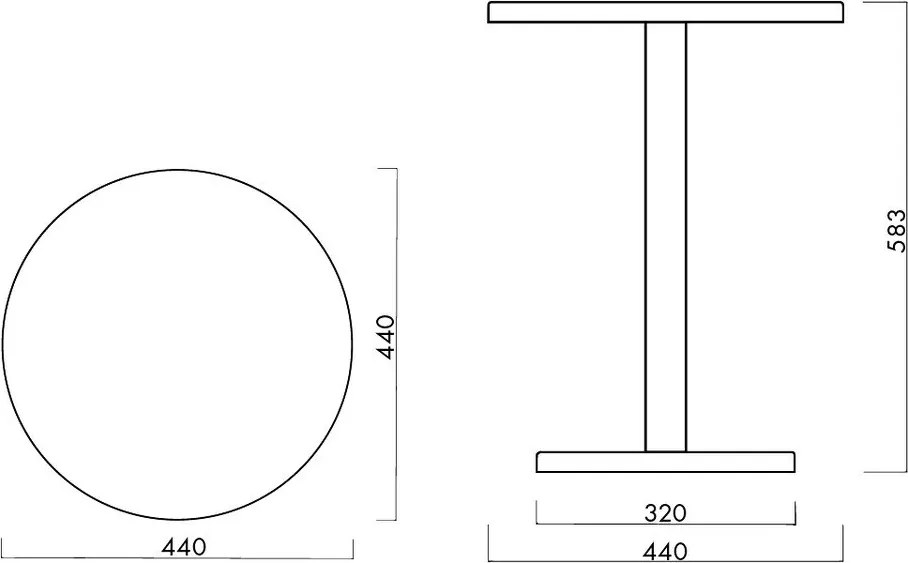 Kulatý odkládací stolek ø 44 cm Odo – noo.ma