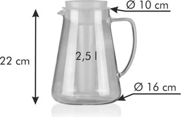 TESCOMA Džbán TEO 2,5 l, s vyluhováním a chlazením, červená