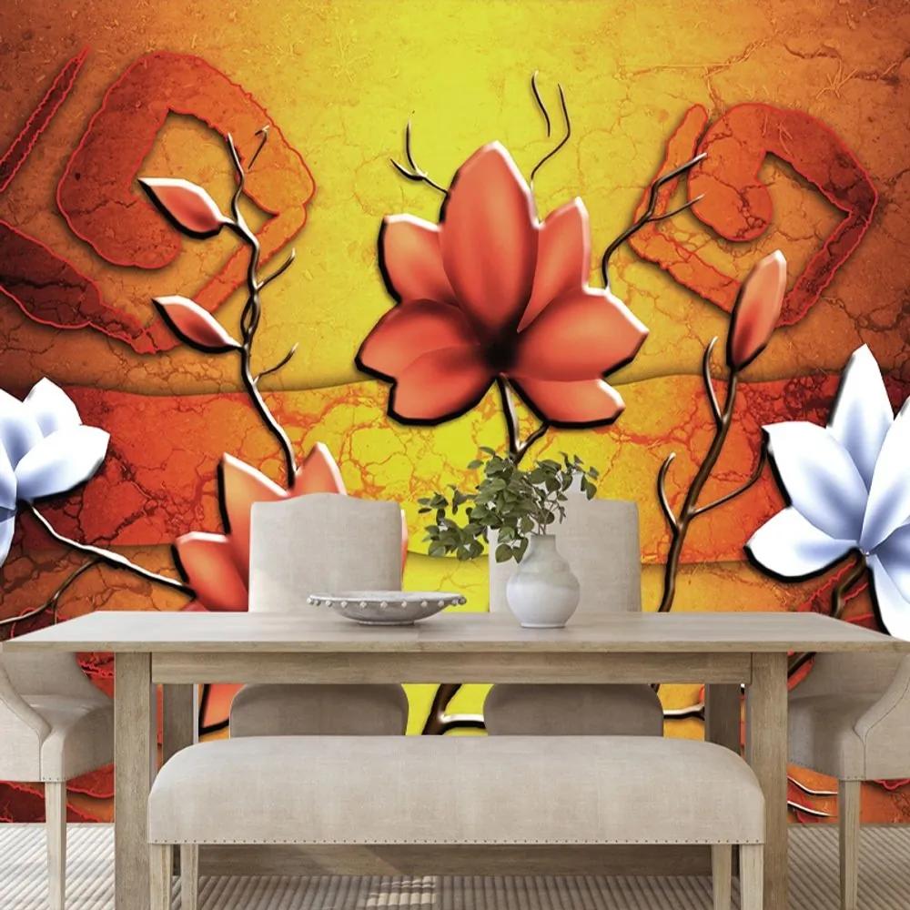 Samolepící tapeta květiny v etno stylu - 150x100 cm