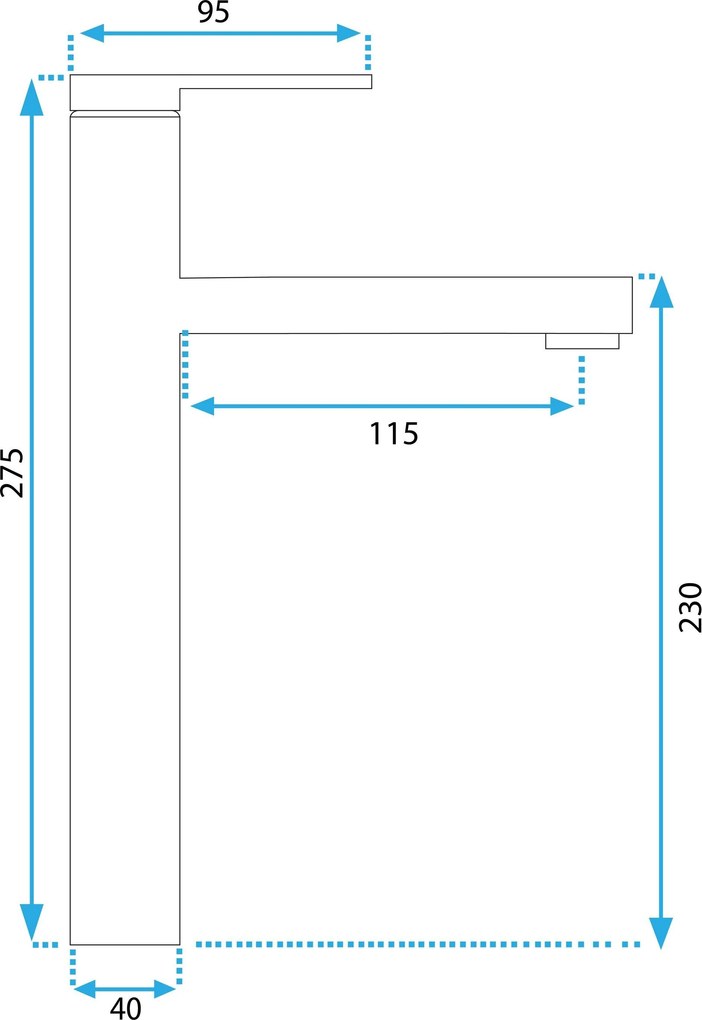 Rea Pixel, vysoká umyvadlová baterie h-275, chromová, REA-B6562