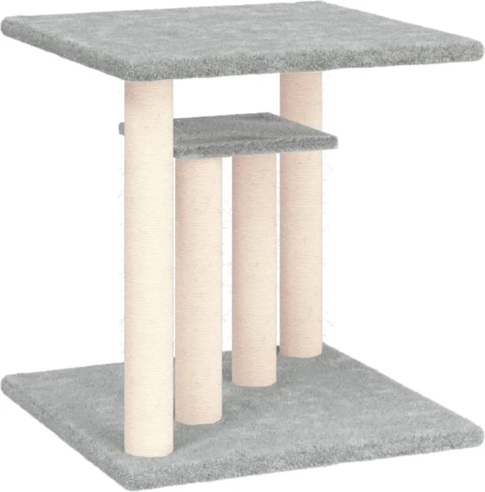Škrabadlo pro kočky s plošinami světle šedé 50 cm 172044