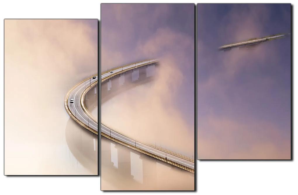 Obraz na plátně - Most v mlze 1275C (120x80 cm)