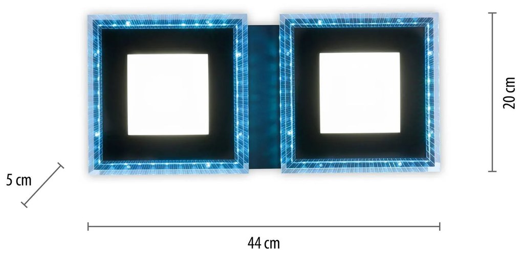 LED stropní Acri CCT RGB dálkové ovládání 44x20cm