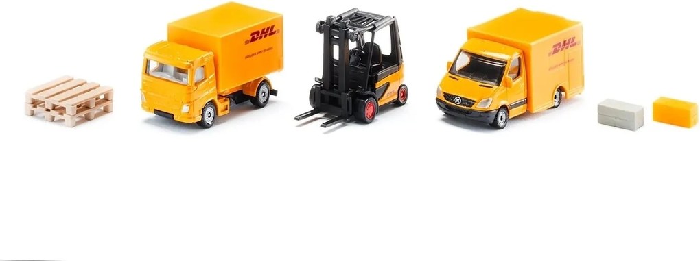 SIKU Kovový model set logistických vozidel DHL, 4 ks