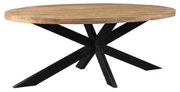 LABEL51 Jídelní stůl Zip - přírodní mangové dřevo - oválný - 210x100 cm