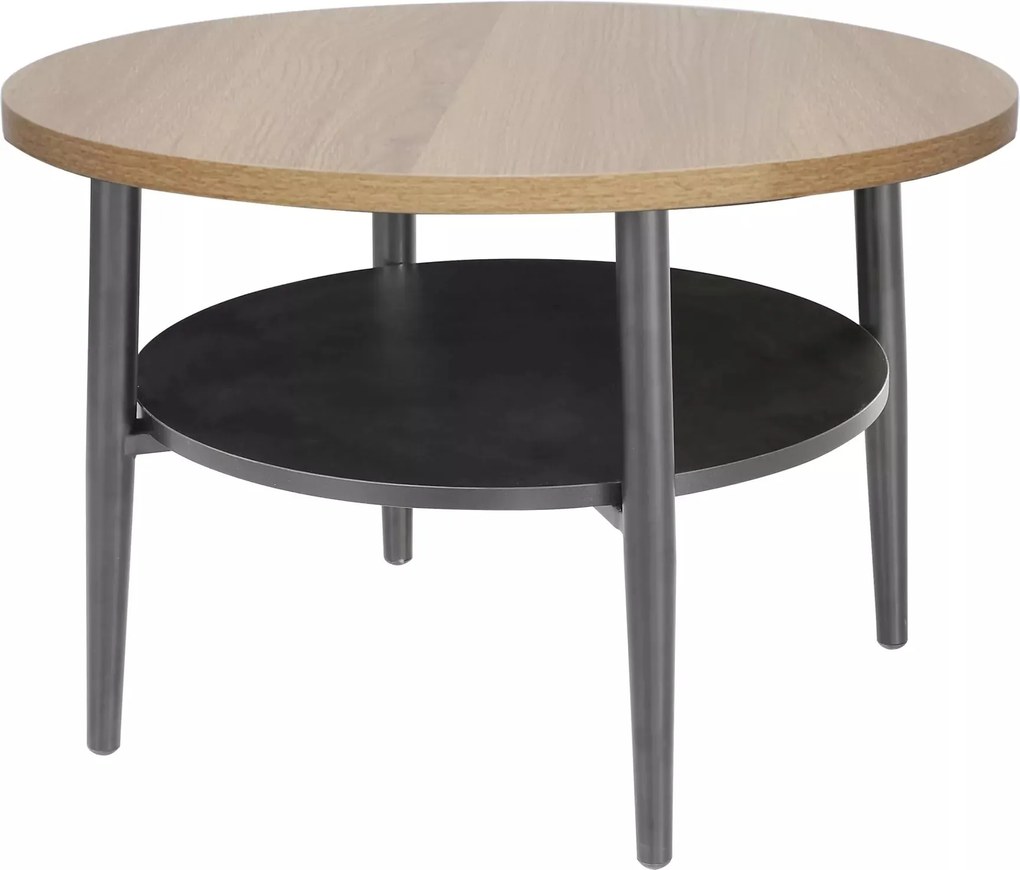 Konferenční stolek Ella 60 cm dubový/černý