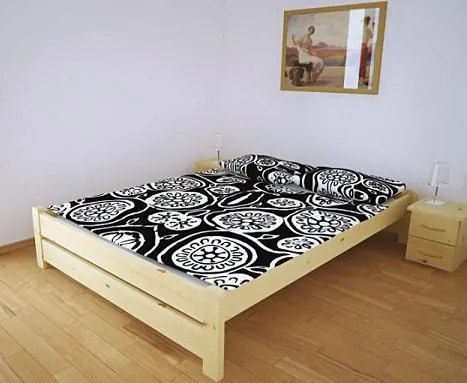 Manželská postel z masivu KEVIN - 140 cm - bílá