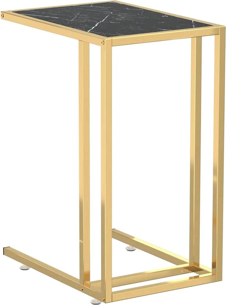Stolek na notebook černý mramor 50 x 35 x 65 cm tvrzené sklo 331647