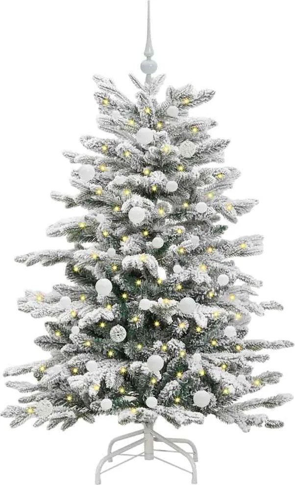 Umělý Skládací Vánoční Strom Bílá 150 cm PE a PVC 3395634