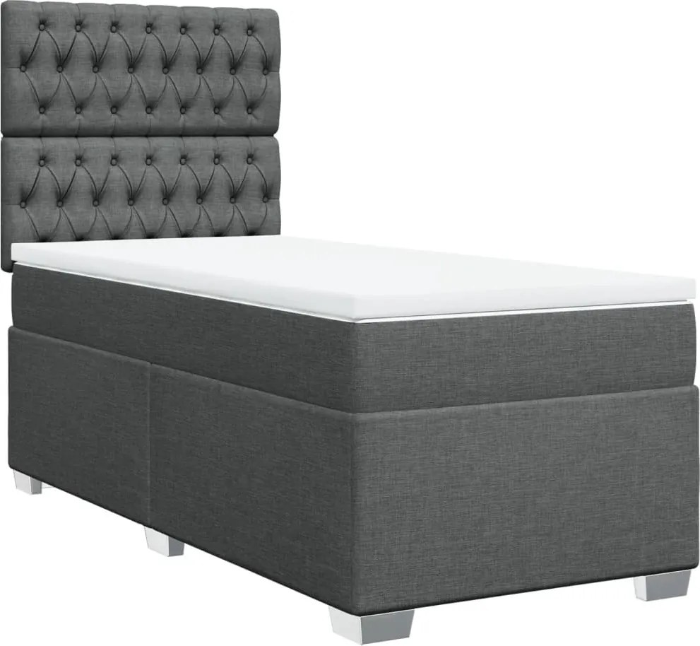 Box spring postel s matrací tmavě šedá 100 x 200 cm textil 3292707