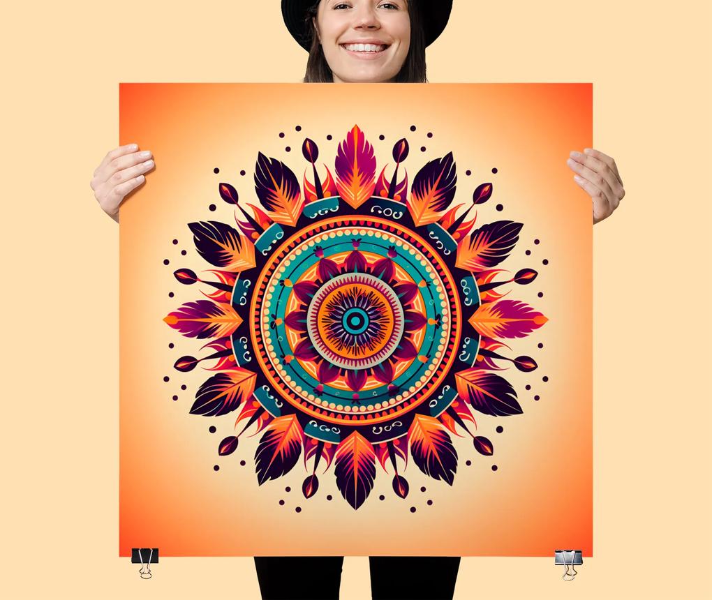 Plakát - Mandala ohnivý lapač FeelHappy.cz Velikost plakátu: 100 x 100 cm