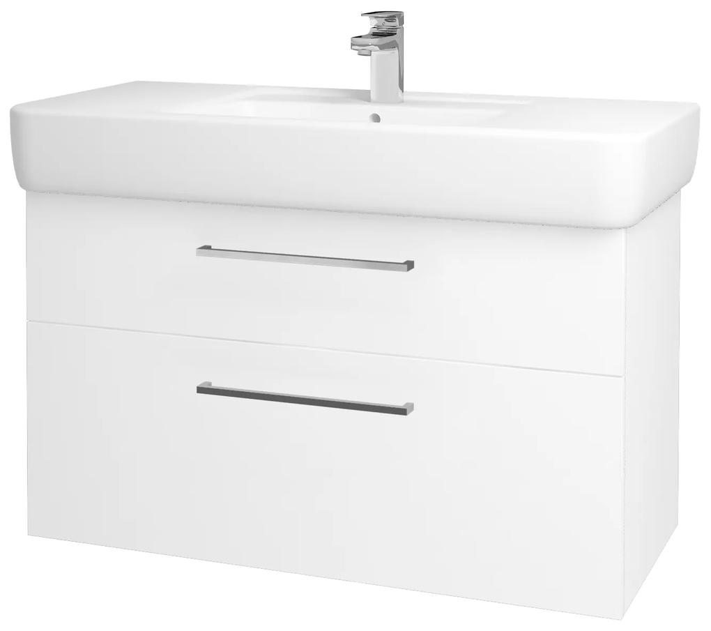 Dřevojas Koupelnová skříň Q MAX SZZ2 100 Varianta: M01 Bílá mat / Úchytka T01 / M01 Bílá mat