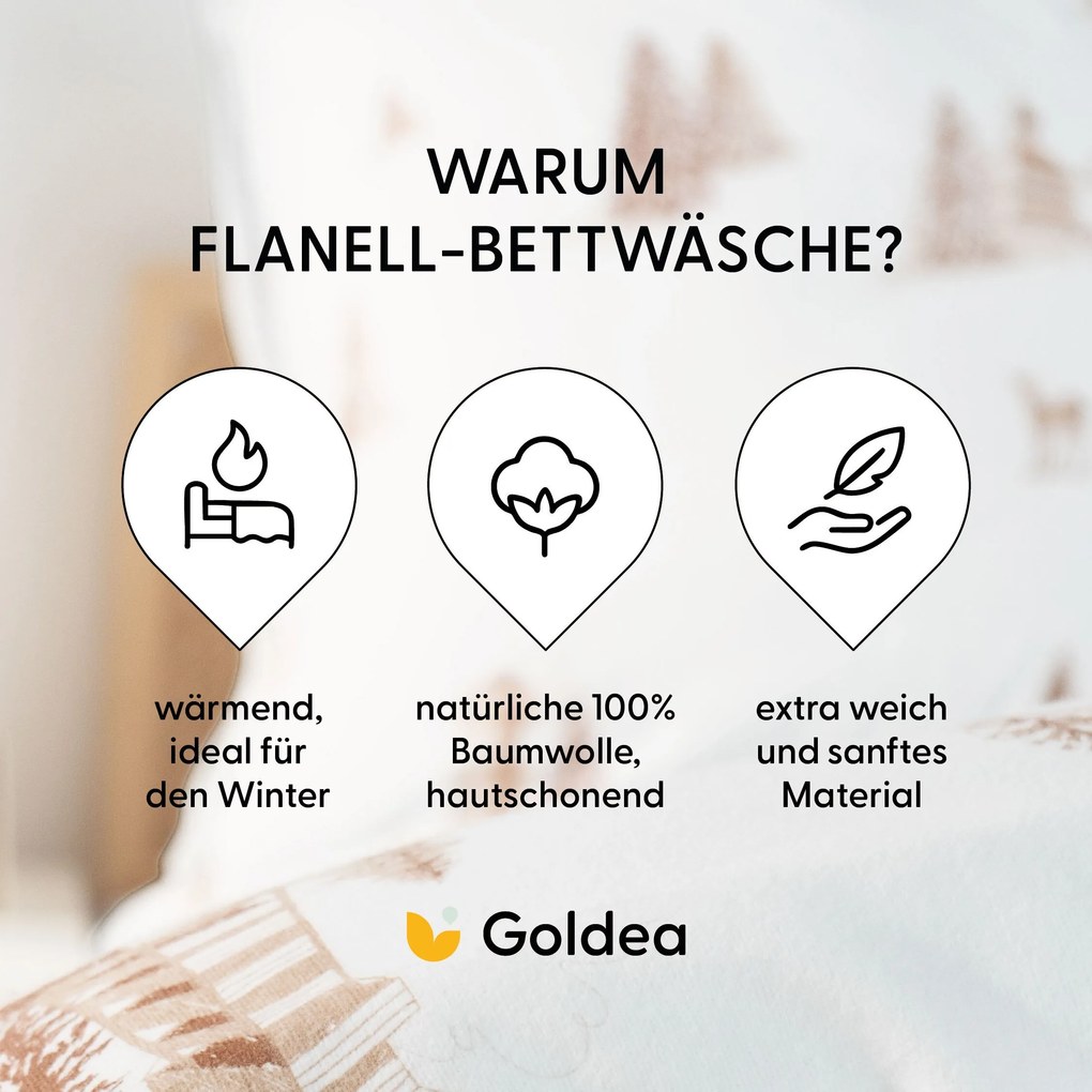 Goldea flanelové povlečení - beskydy 240 x 220 a 2ks 70 x 90 cm