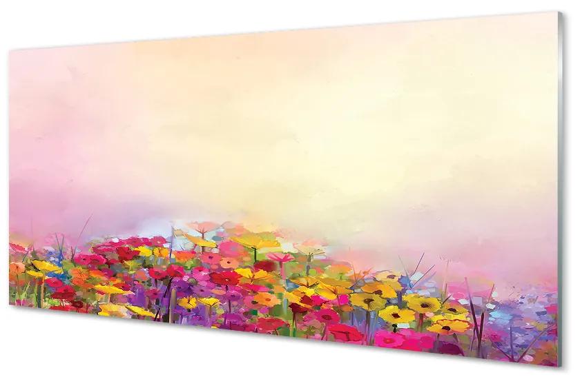 akrylový obraz Obrázek květiny nebe 125x50 cm