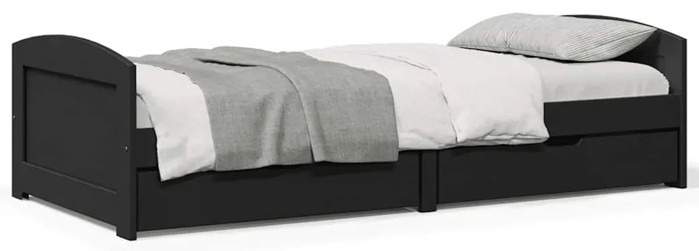 Válenda se 2 zásuvkami bez matrace černé IRUN 90x200 cm 3314678