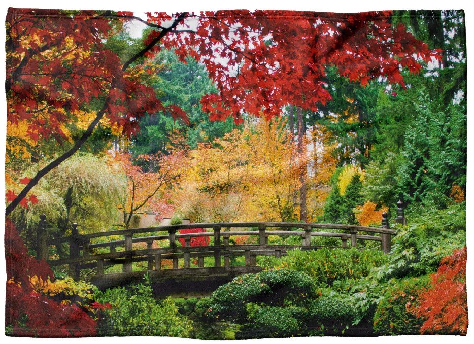 IMPAR Fleecová deka Podzimní park 150x120 cm (Rozměr : 150 x 120 cm, Podšití beránkem: NE)