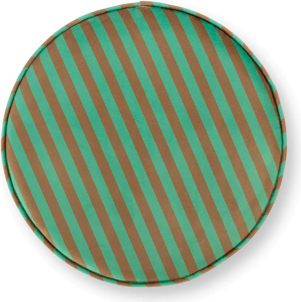 Pip Studio Puf Block Stripe - zelený (Designový taburet)