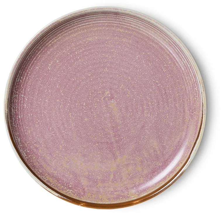 Rustikálně růžový porcelánový dezertní talíř Chef  - Ø 20*3 cm