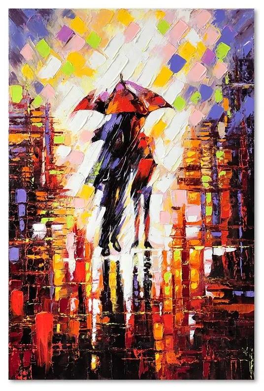 Gario Obraz na plátně Pár v dešti pod deštníkem Rozměry: 40 x 60 cm