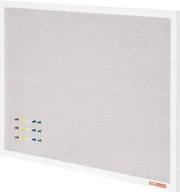 Nástěnná nástěnná nástěnka 121,9 × 91,4 cm bílá korková nástěnka s plátěným povrchem