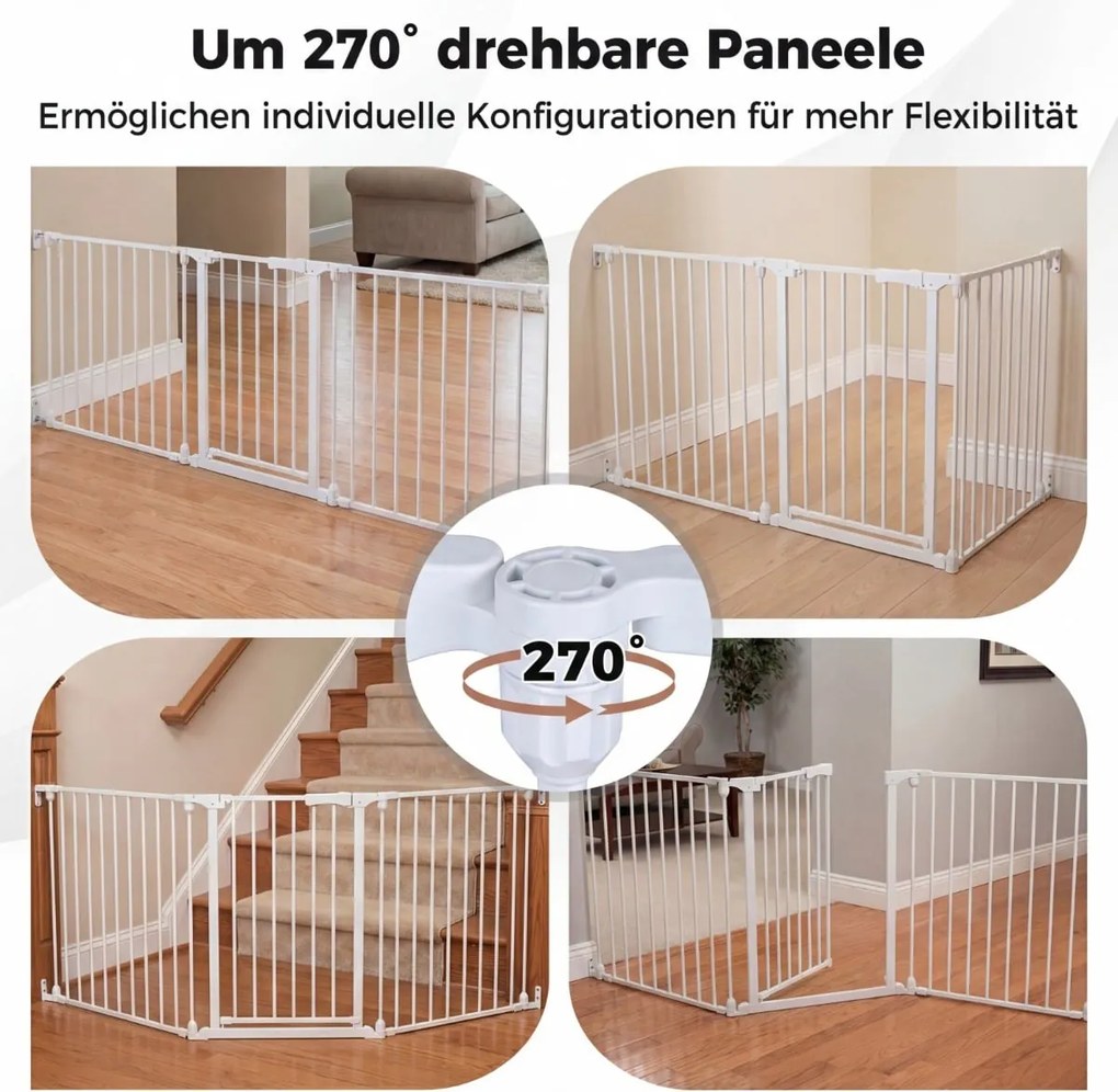 Costway 3 TLG. Baby gate with double locking a two-sided swivel mechanism safety