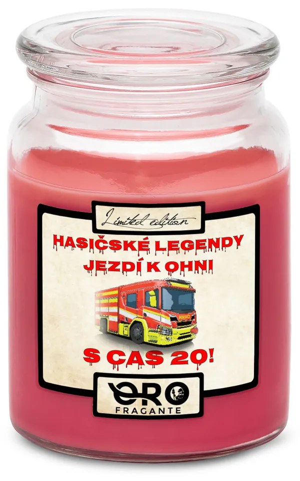 Svíčka Hasičské legendy – CAS 20 (Vůně svíčky: Višně v čokoládě)