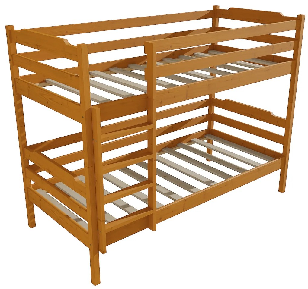 Vomaks Patrová postel PP 012 Rozměr: 80 x 180 cm, Barva: surové dřevo, Prostor mezi lůžky: 80 cm