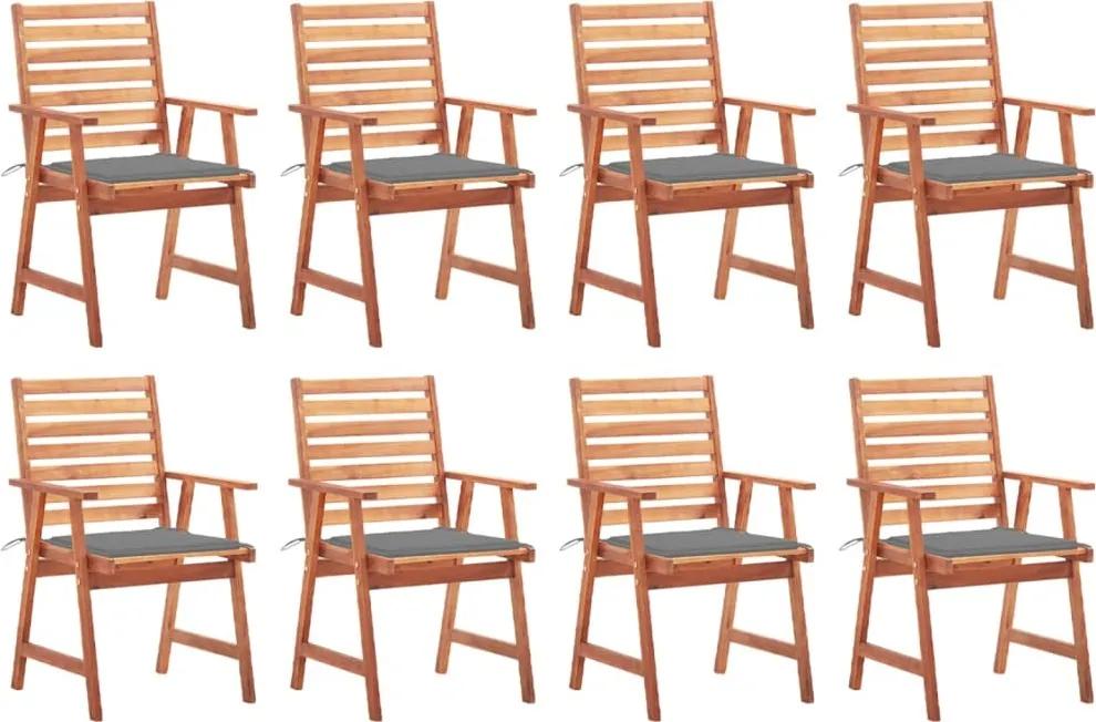 vidaXL Zahradní jídelní židle 8 ks s poduškami masivní akáciové dřevo [3078378] Barva: Královská modř