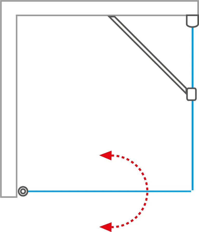 Roltechnik Outlet Čtvercový nebo obdélníkový sprchový kout LZCO1+LZB - bez vaničky Varianta: dveře: 80 cm, boční stěna: 90 cm, orientace: UNI - (LZCO1/800_LZB/900), Barva profilů a typ výplně: profily: brillant, výplň: transparent