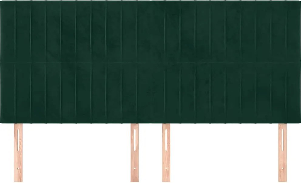 Čelo postele tmavě zelené 200x5x118/128 cm sametové 3116639