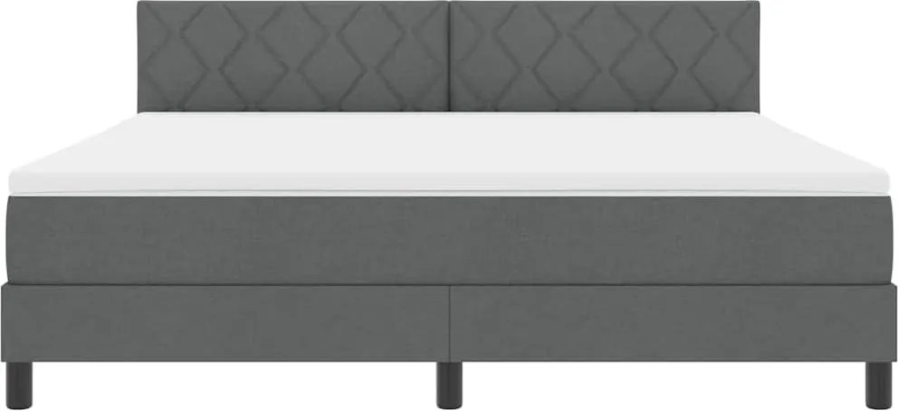 Postel s boxspringem s čelo Tmavě šedá 180 x 200 cm textil 3338784