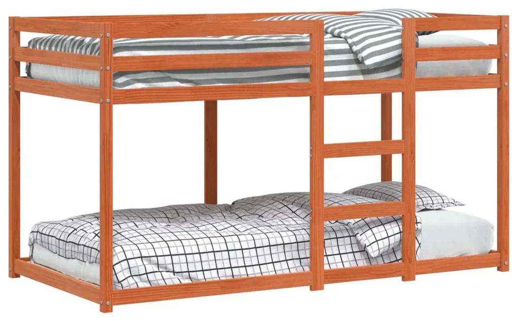 Patrová postel voskově hnědá 90x190 cm masivní borové dřevo,  3214875