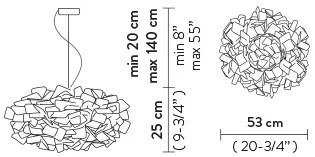 Slamp Závěsné svítidlo CLIZIA MEDIUM Barva: pixel;transparentní kabel