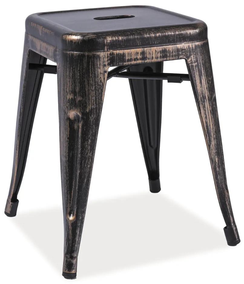 Casarredo Kovový taburet - stolek SPOT černá přetíraná