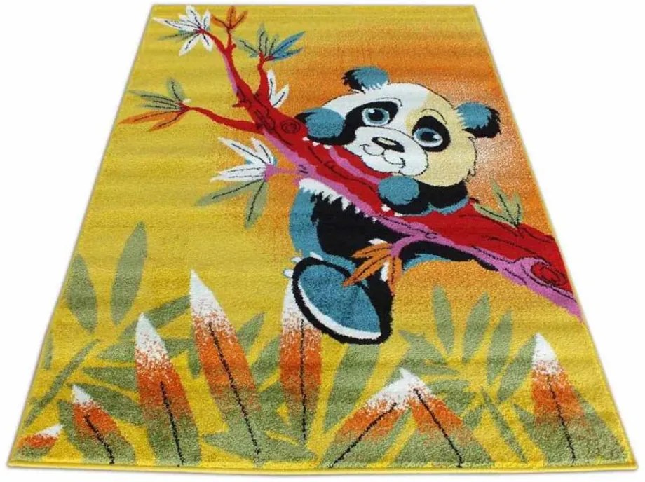 Dětský koberec Panda žlutý, Velikosti 120x170cm
