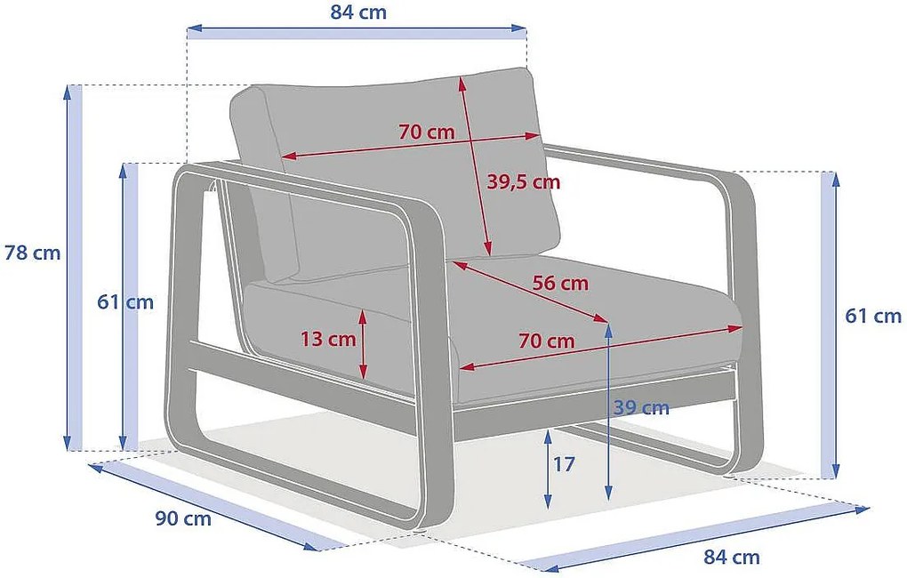 Hliníkové křeslo ISABELLA (olivová)