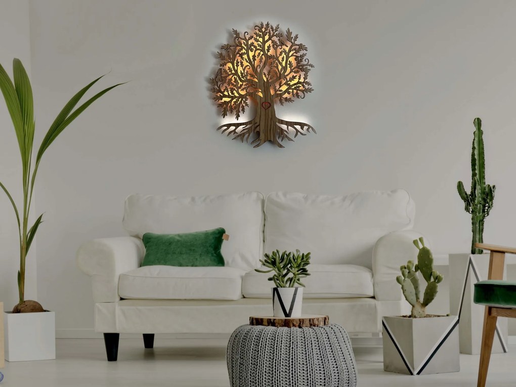 Li-Go "Dub" světelný strom 230V 45x55 cm provedení povrchu: dub světlý