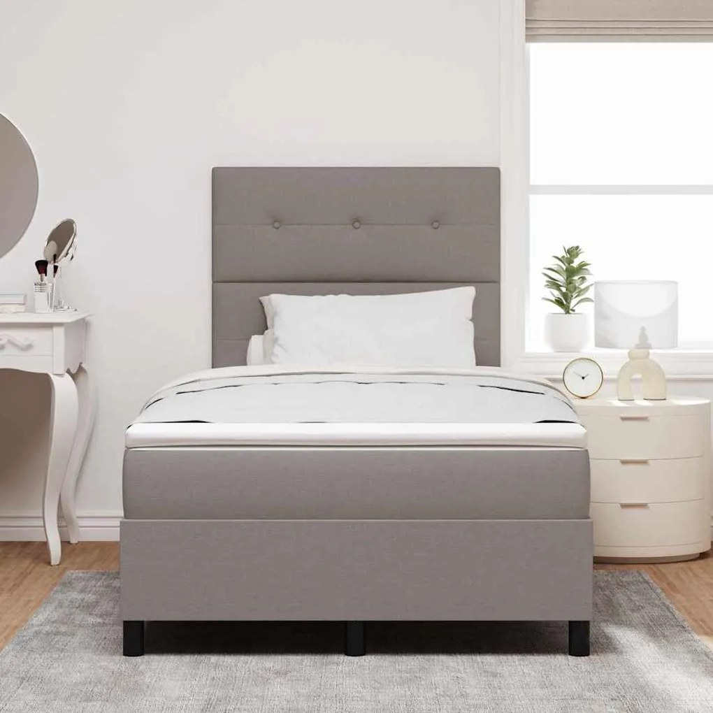 Postel s boxspringem s čelo Taupe 120 x 200 cm textil 3339382