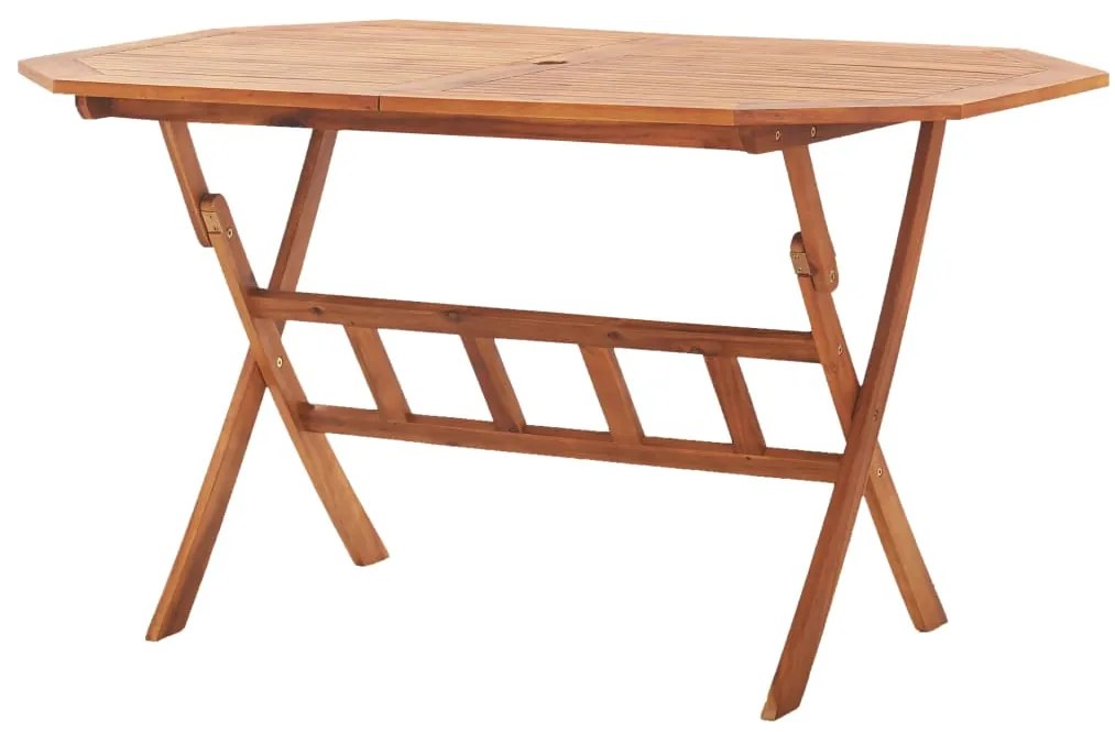 Skládací zahradní stůl 135 x 85 x 75 cm masivní akáciové dřevo - Default Title