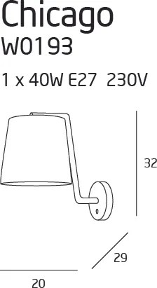 Nástěnné osvětlení MAXlight CHICAGO W0193